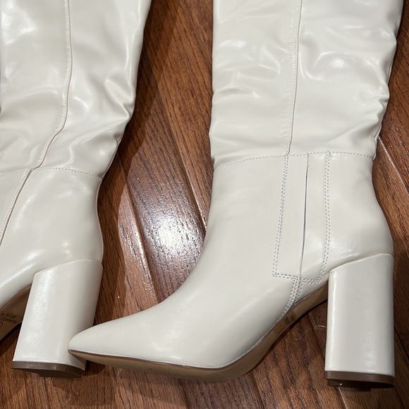 Lulus | Shoes | Cream Knee High Boots | Poshmark